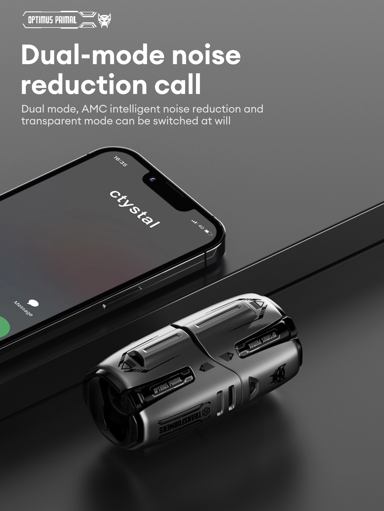 Transformers TF-T01 Pro ANC Noise Reduction Wireless Bluetooth Earphone ...