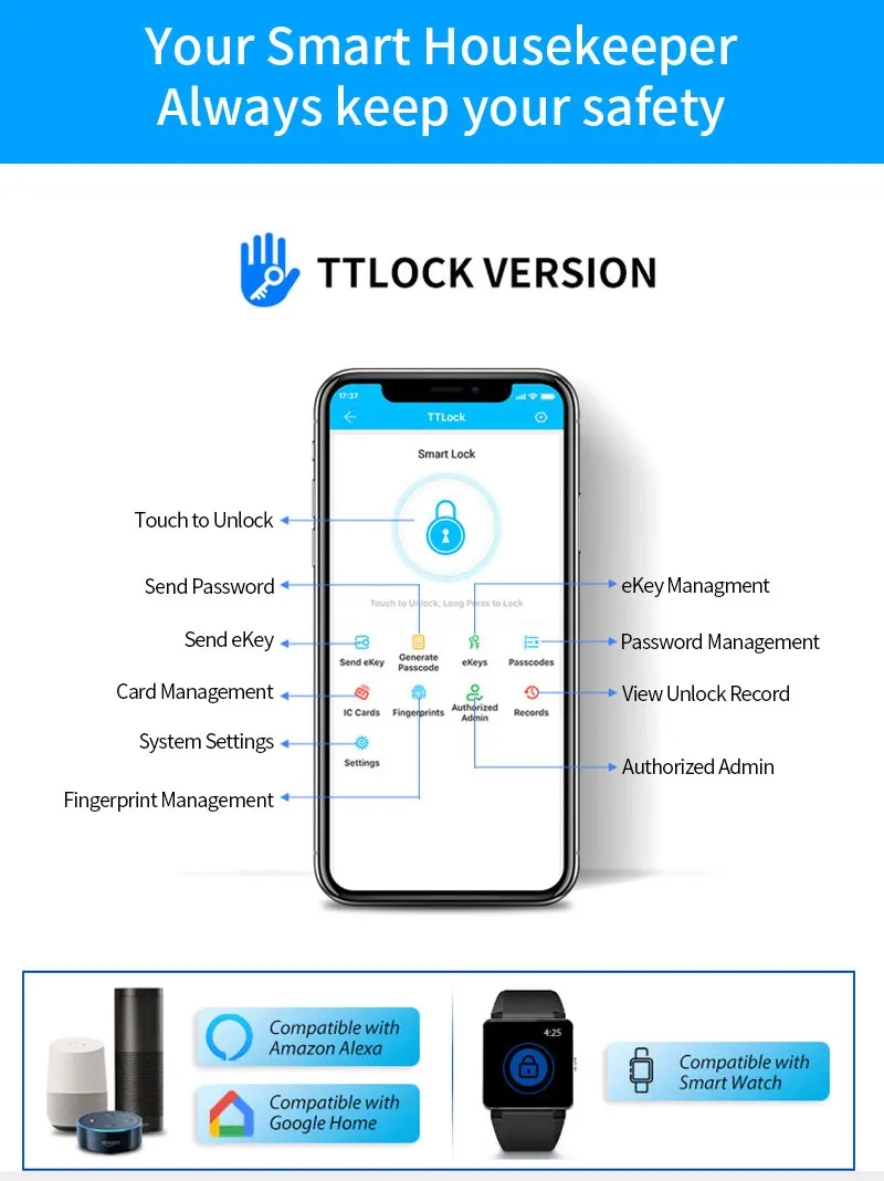 TTLOCK Key Box Storage Secret Key Lock Box APP Unlock Waterproof Work ...