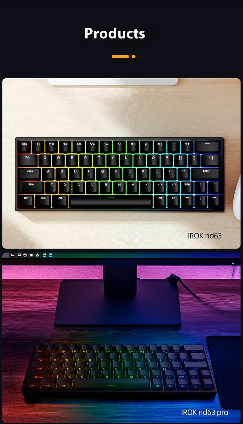 IROK ND63 PRO Wired Magnetic keyboard0 Dead Zone Hot swappable RGB ...
