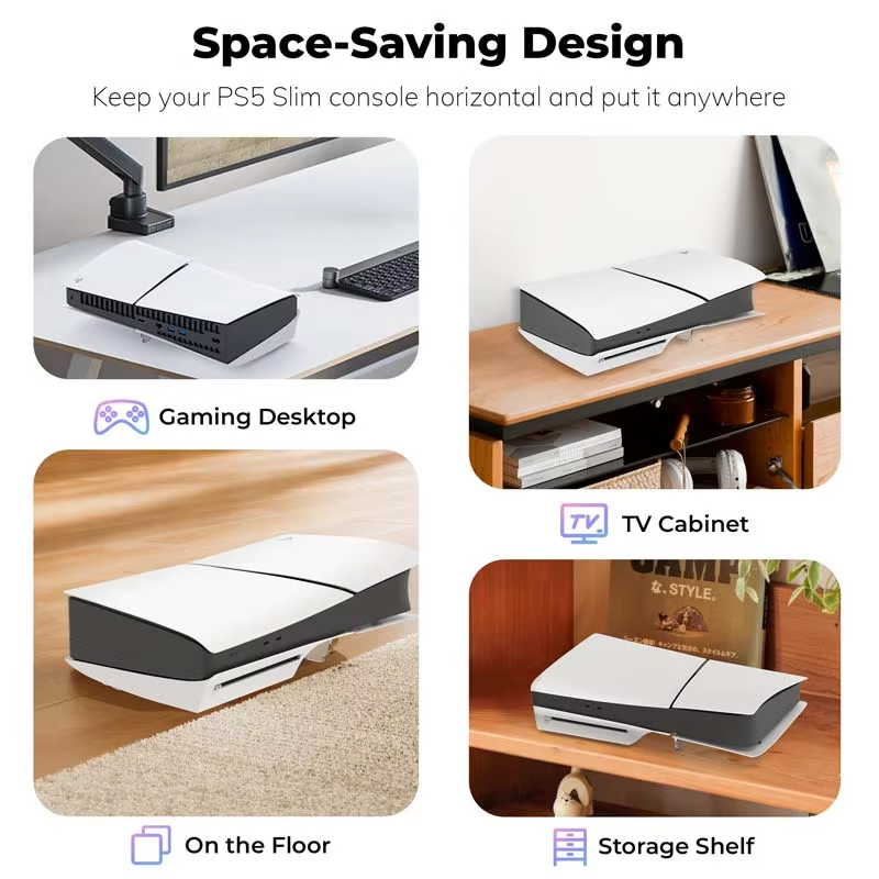 For PS5 Slim Console Horizontal Stand Transprent Triangle Support ...