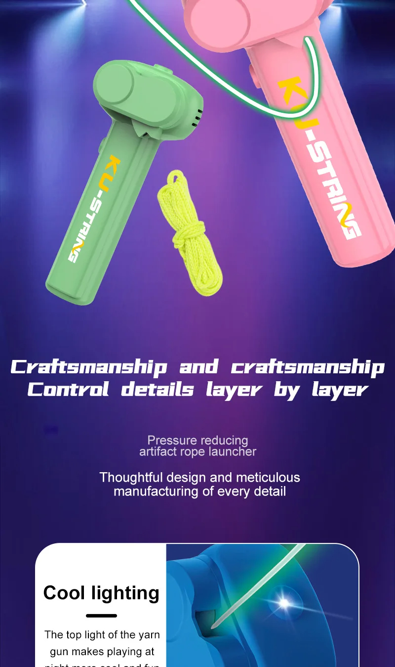 (Local Stock) String Rope Glow in The Dark Rope Launcher Toy Portable ...