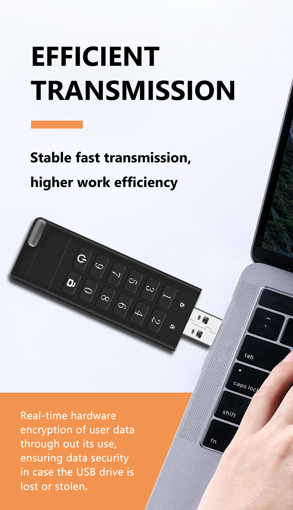 Secure USB drive, encrypted USB 32GB 128GB flash drive hardware ...