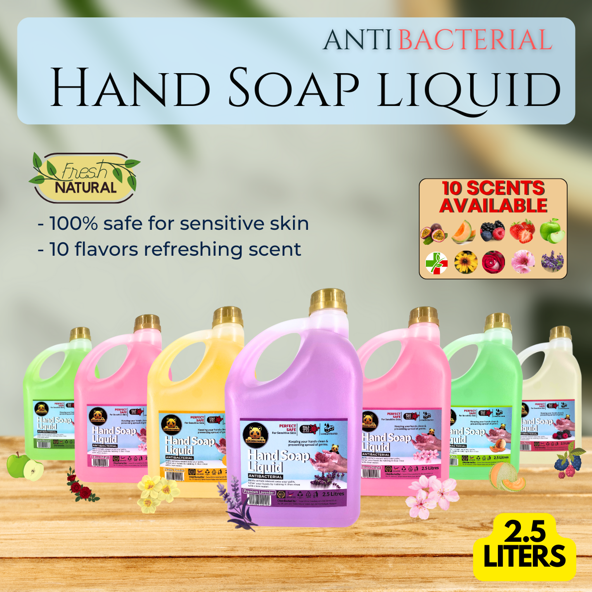[Golden Panda] Antibacterial Hand Soap Liquid/Hand Wash Liquid/2 ...