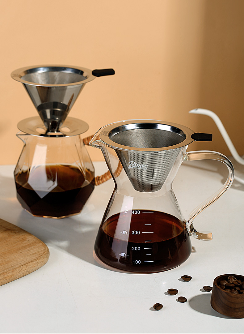 BINCOO Hand-brewed Coffee Filter Thickened Stainless Steel 600 Mesh ...