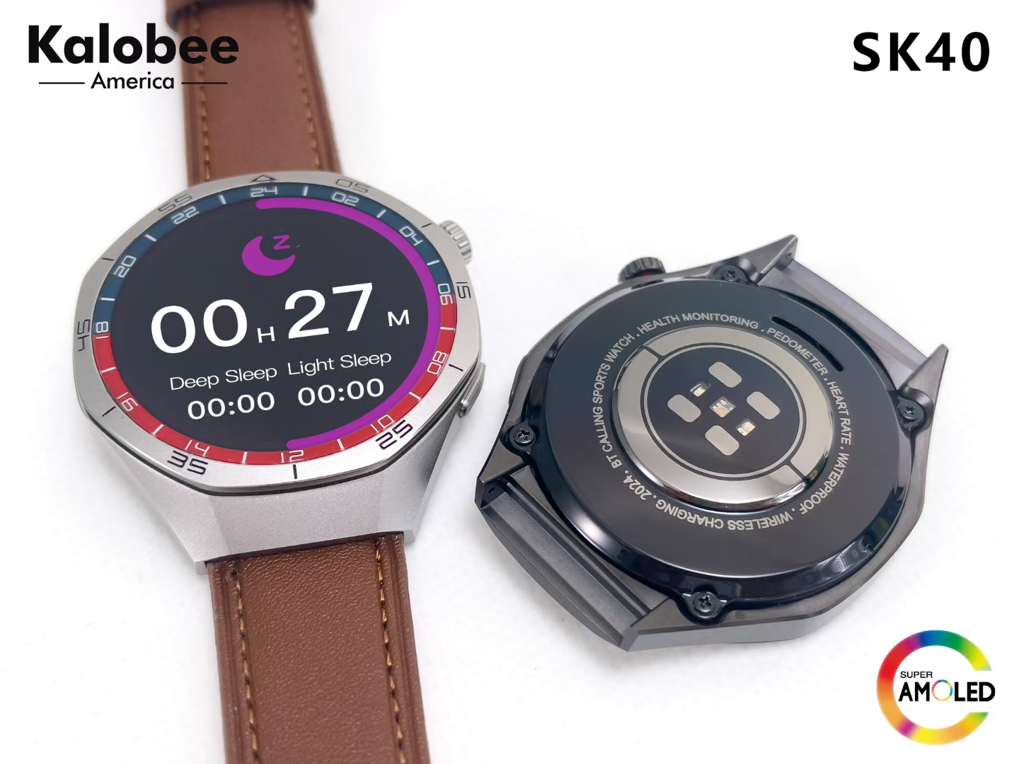 New SK40 Watch GT5 Pro Smart Watch HD AMOLED Screen NFC GPS Tracker ...