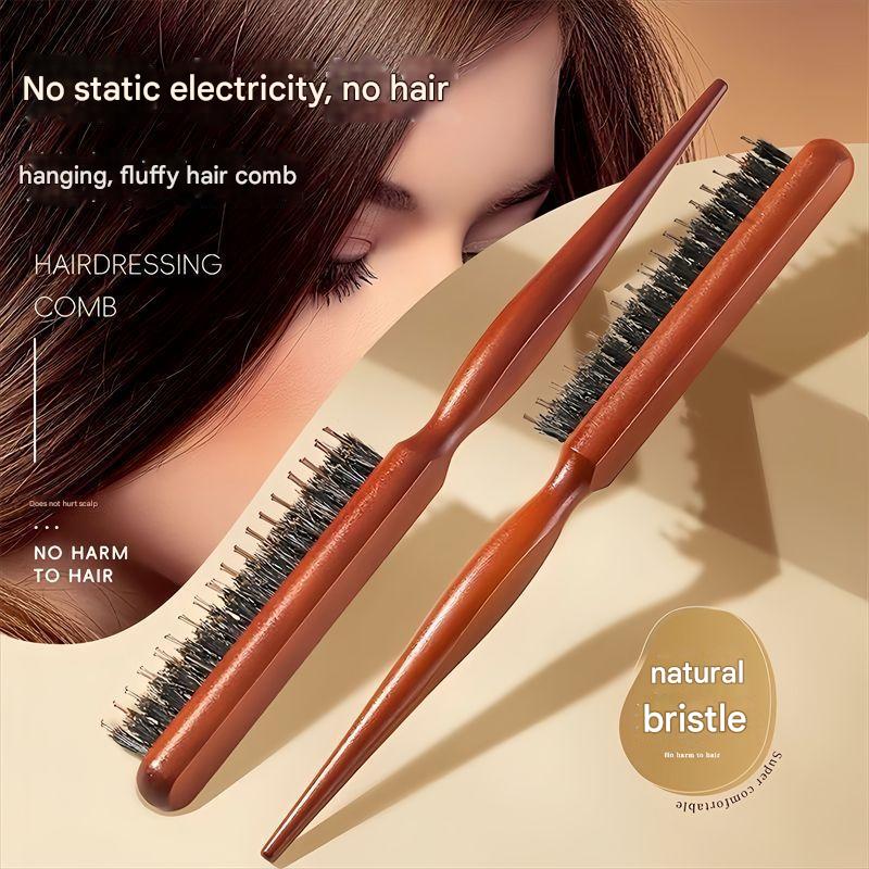 Professional Bristle Comb Brush Soft Dutch Comb Wood Slim Brush ...