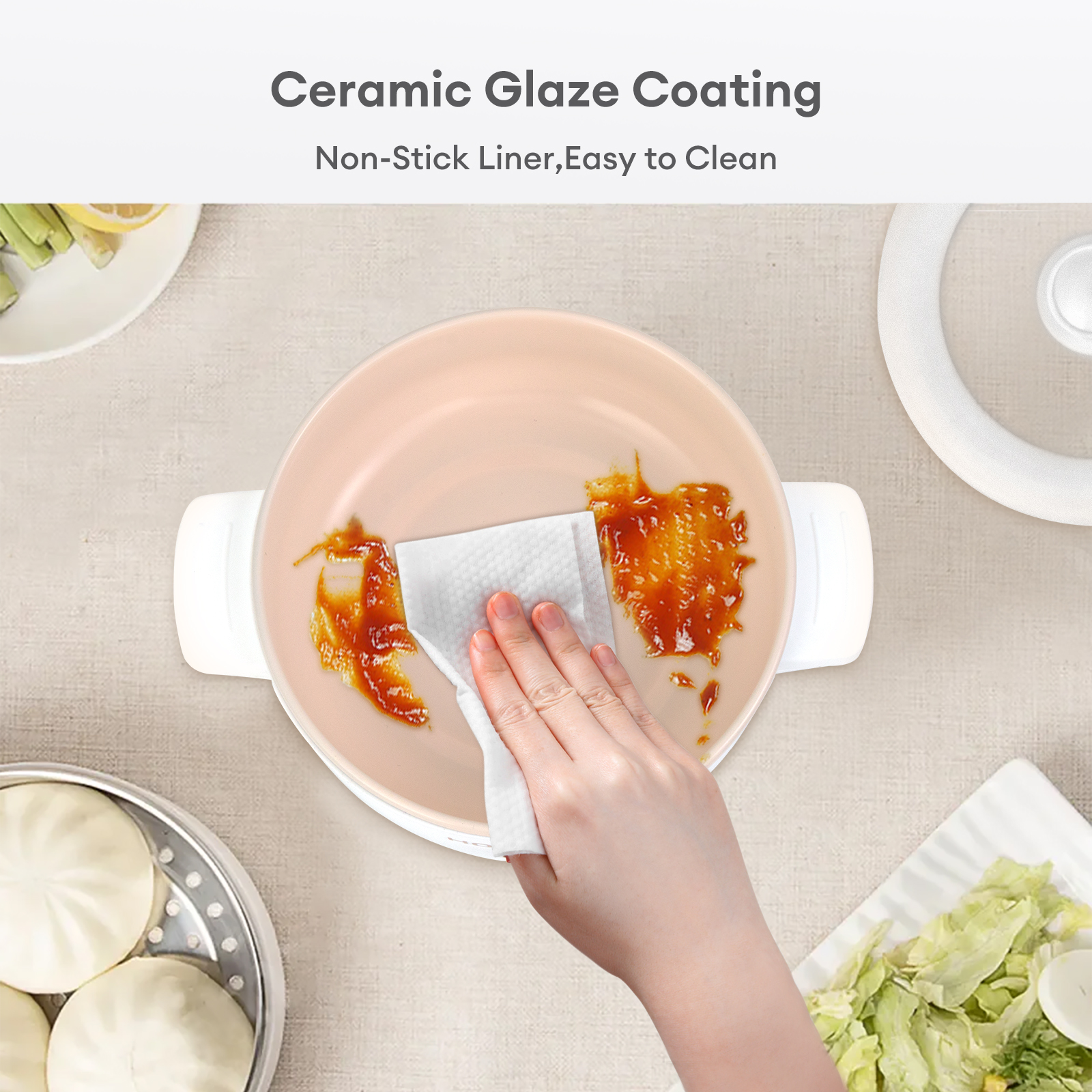 HODEKT 2.0L Multi-Functional Electric Cooker Mini Rice Non-Stick Cooker ...