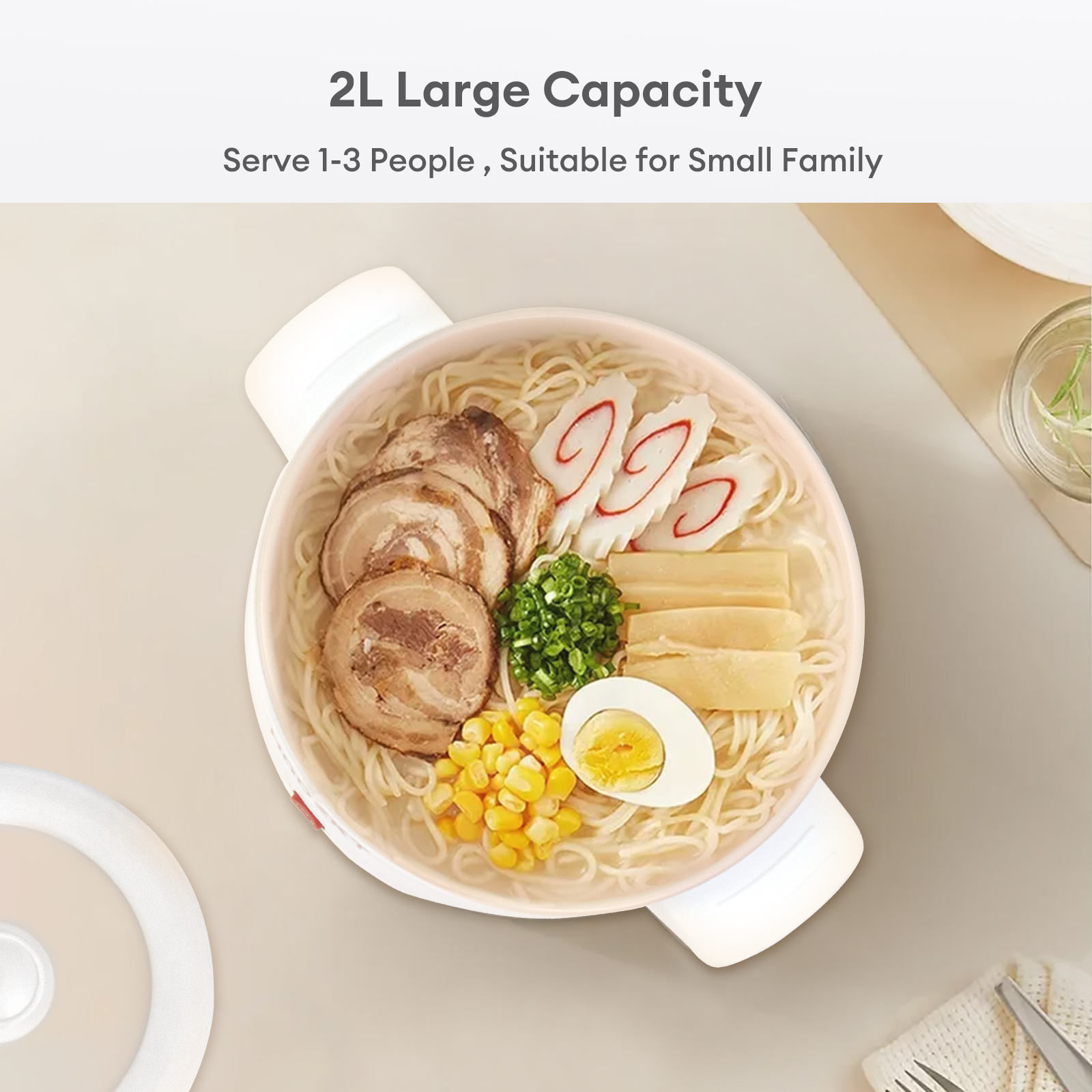 HODEKT 2.0L Multi-Functional Electric Cooker Mini Rice Non-Stick Cooker ...