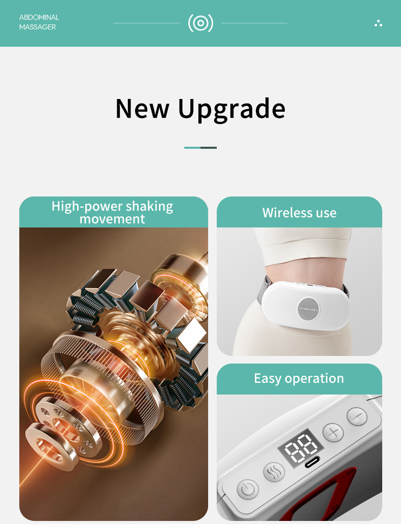 Jinkairui Belly Shaking Massager Wireless Abdominal Massage Belt ...