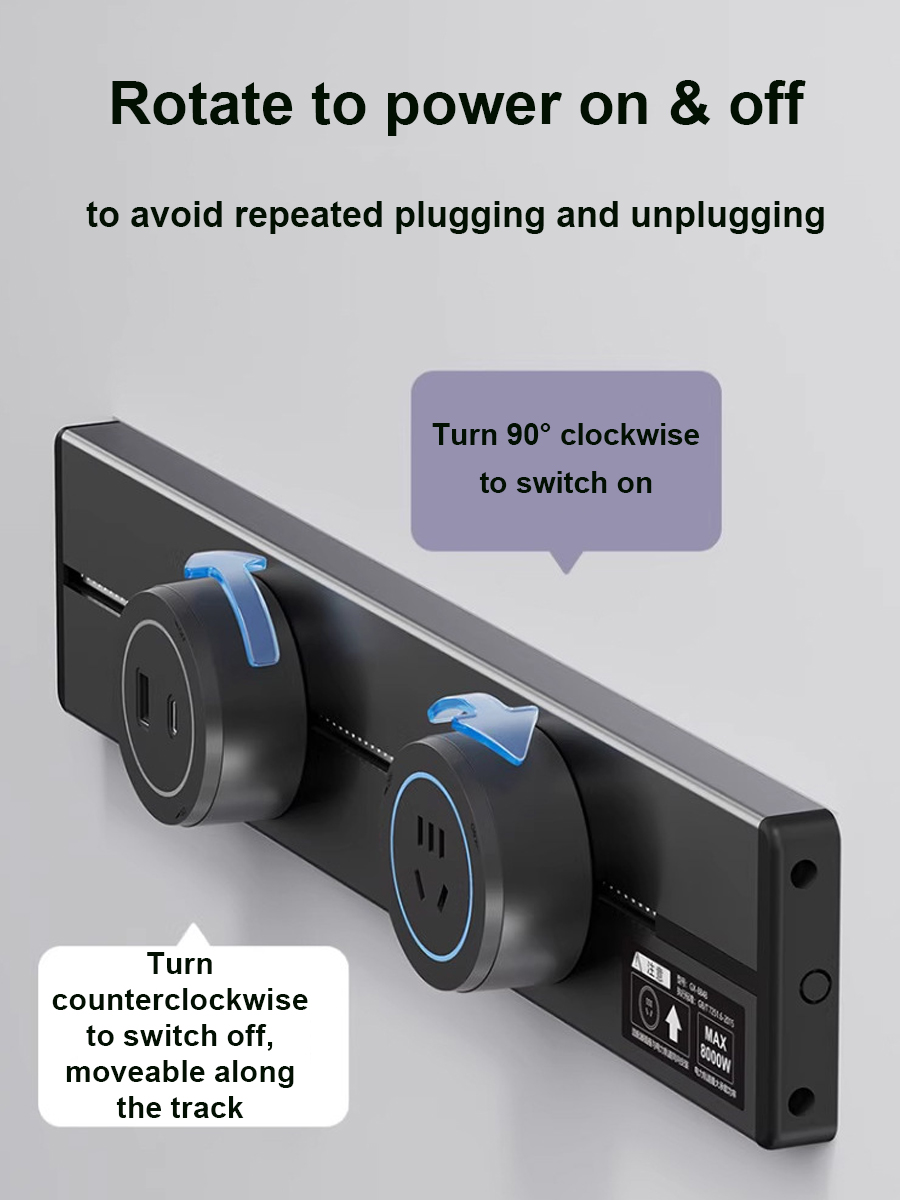 Waterproof Power Track Socket 32A Power Line with 13A Flat Pin Adapter ...