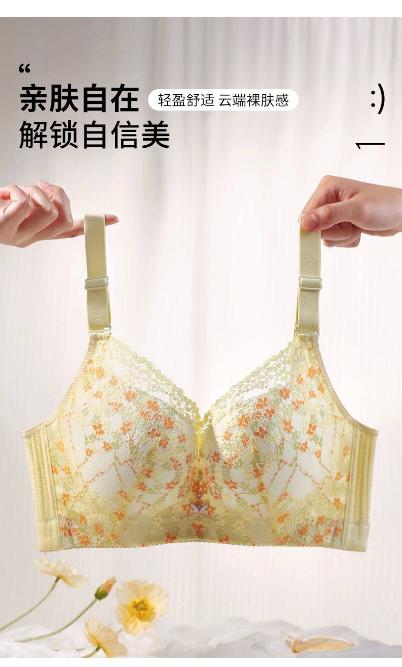 Plus Size Push Up Sexy Lace Bra With Big Cup Thin Pad Gather Bra 36 ...