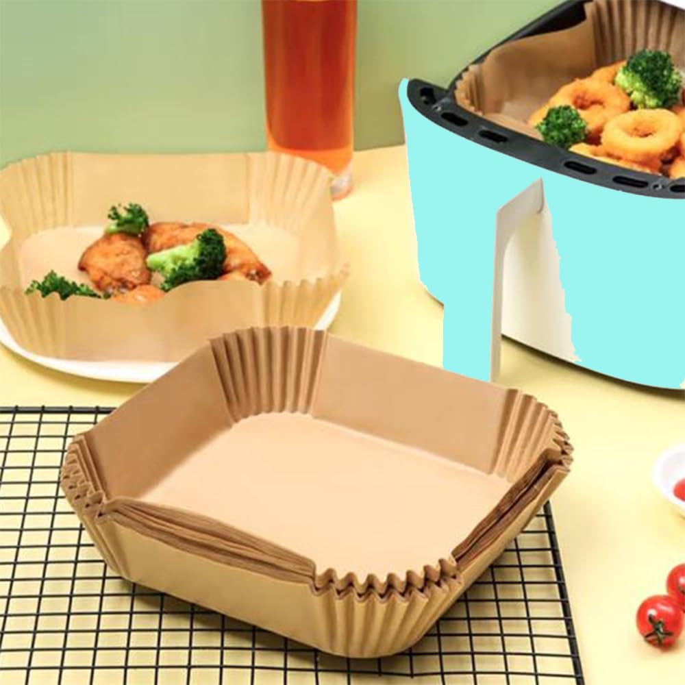 Square Air Fryer Oil Proof ParchmentDisposable Non-stick Basket Pan ...