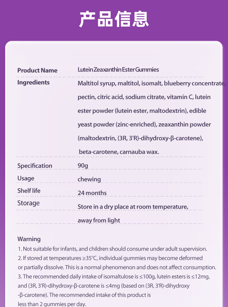 Gummy Bundles Angel Nutritech Bilberry Lutein Ester /Iron Rich ...