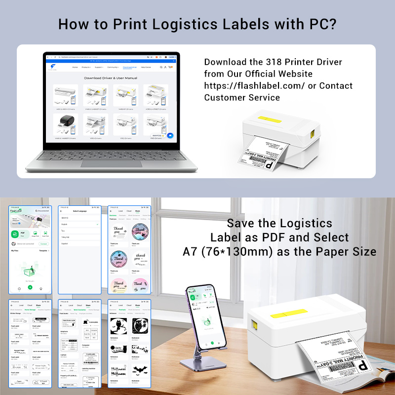 Flashlabel Thermal Printer Bluetooth(Not A6 or 4-inch Compatible ...
