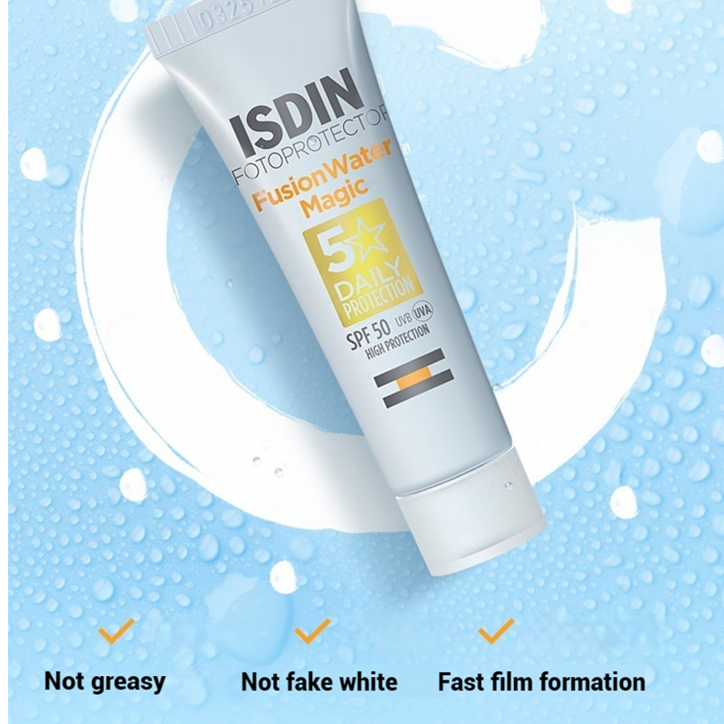 Isdin Face Sunscreen Fotoprotector Fusion Water SPF50+PA+++ Alcohol ...