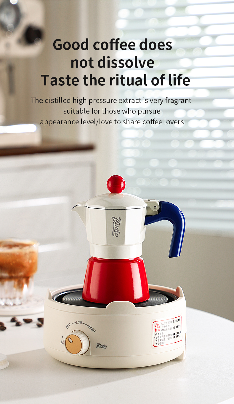 BINCOO Single Valve Moka Pot Home Style Small Coffee Pot Brewing Coffee ...