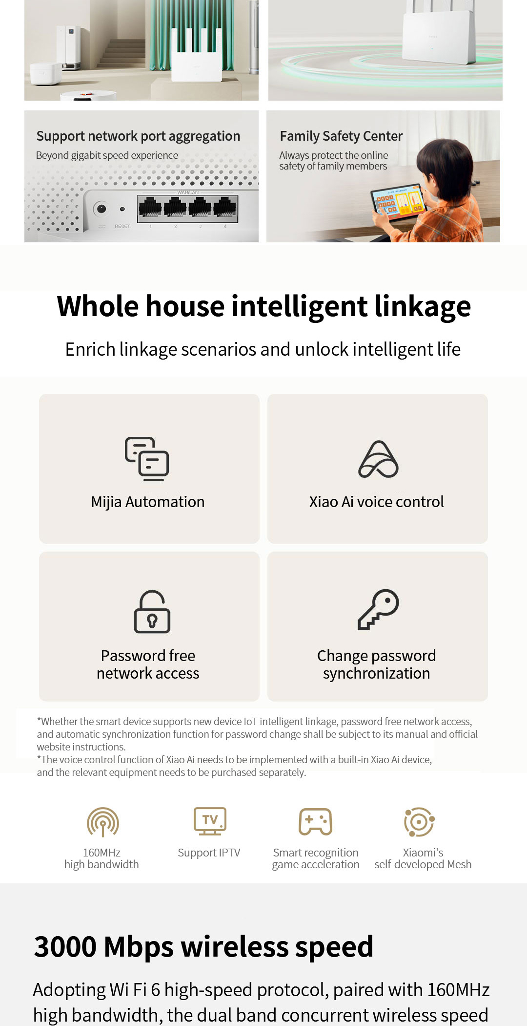 Xiaomi AX3000E Wi-Fi Router 3000Mbps Wireless Speed OFDMA Efficient ...
