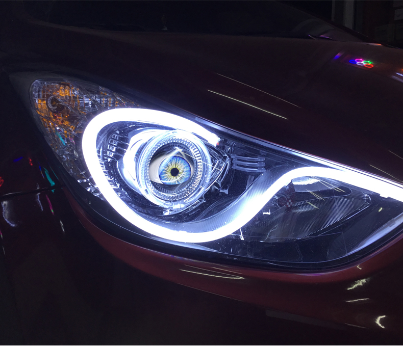 12V Remote Control 3D Eyes Dynamic Devil Eyes LED Car Lights 3 Inch ...