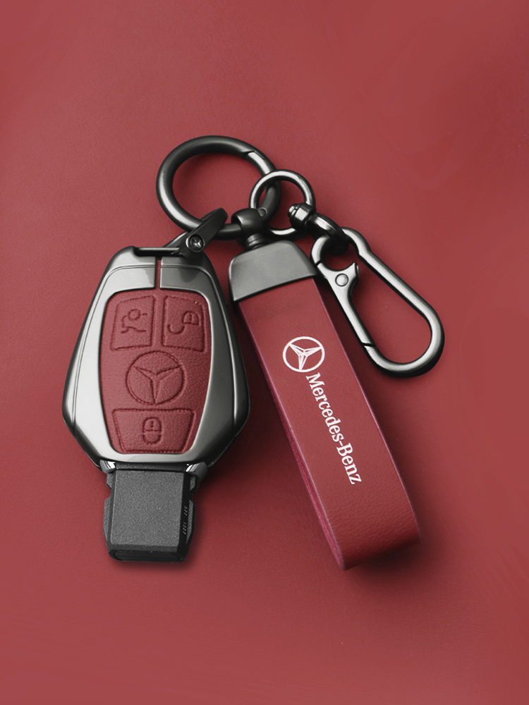 Leather Car Key Case For Mercedes Benz W203 W210 W211 W124 W202 W204 ...