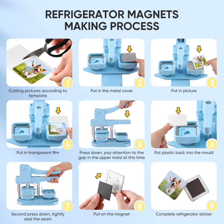 ⭐Local Warehouse+COD⭐ 50x50mm Square Refrigerator Badge Machine with ...