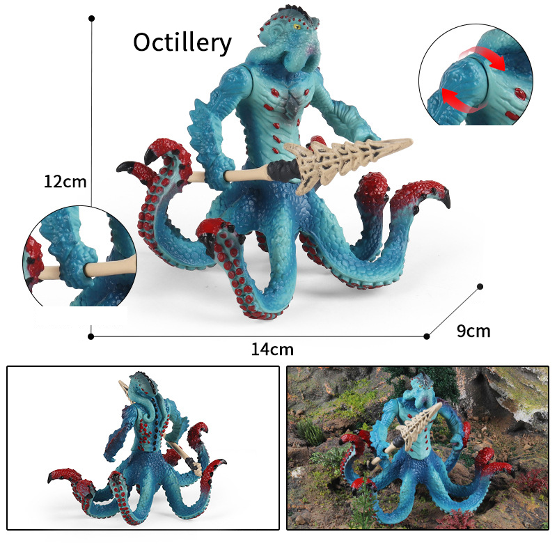 Simulation of Solid Dinosaur Western Warcraft with Weapons Octopus Toy ...
