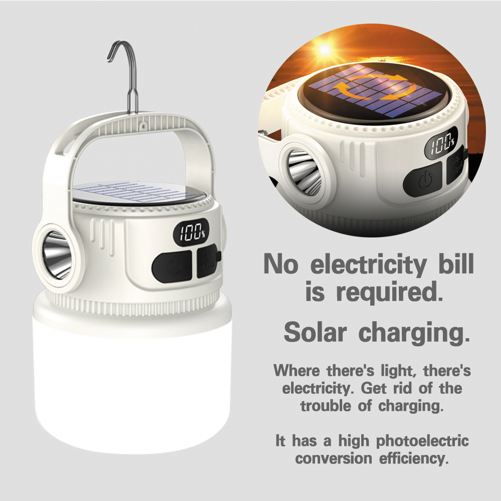 HaixnFire W105 Solar Camping Light COB Outdoor Camping Light Type-C ...