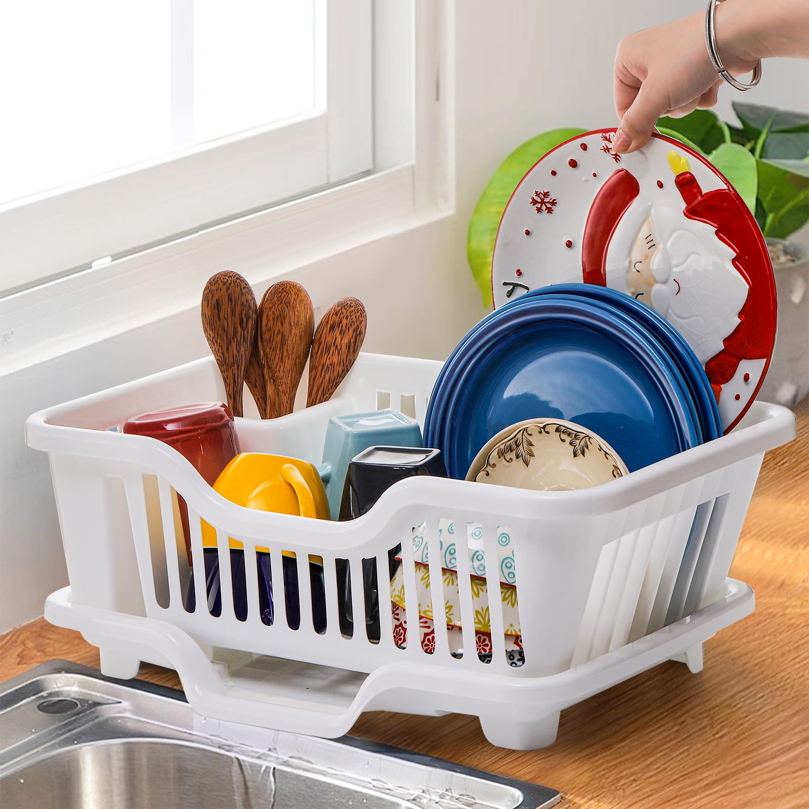 Plastic Drain Rack Kitchen Dish Drying Utensil Rack Sink Storage Rack ...