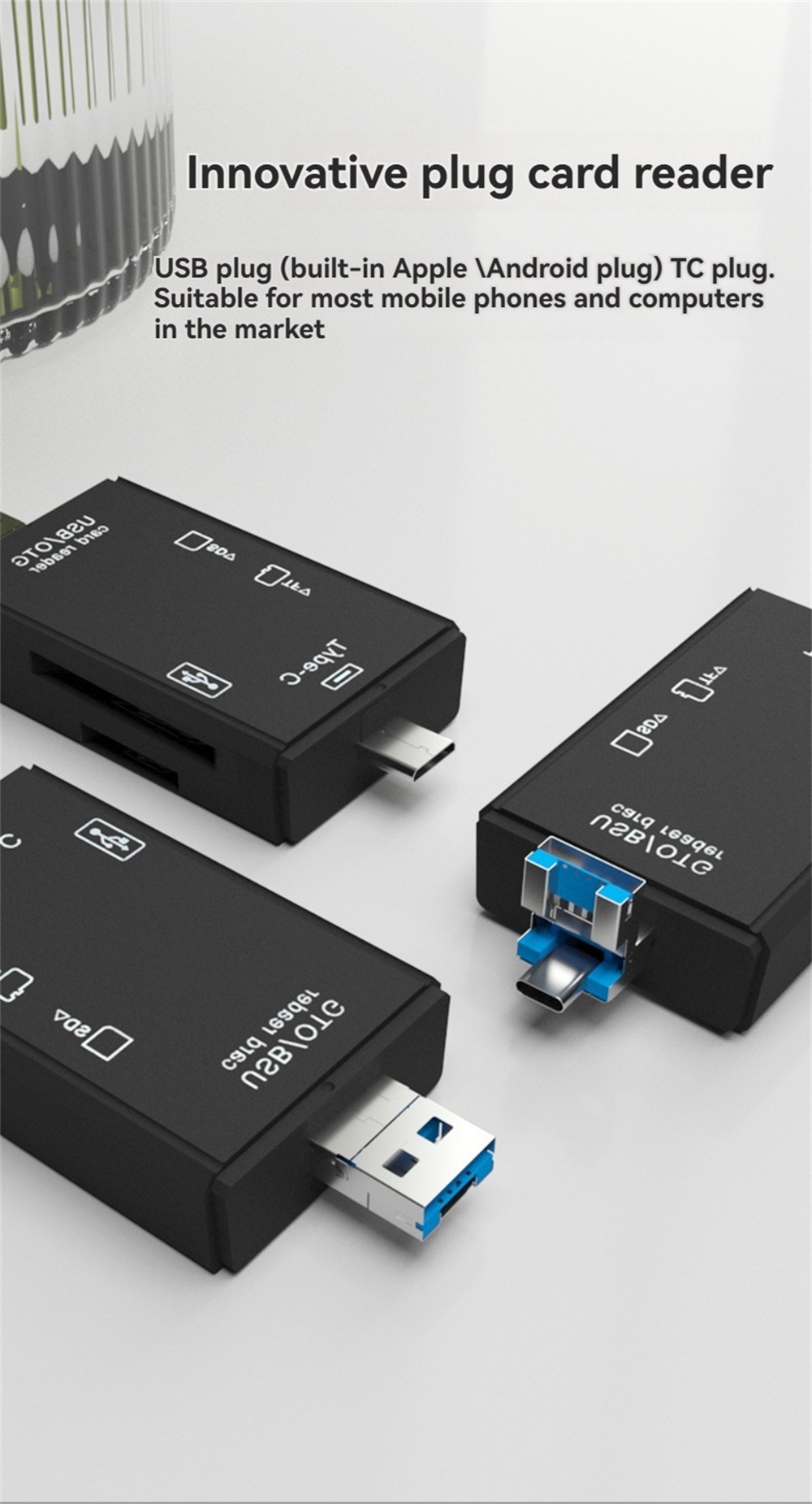 7-in-1 OTG Mobile Card Reader Storage Box Suitable for Type-C Android ...