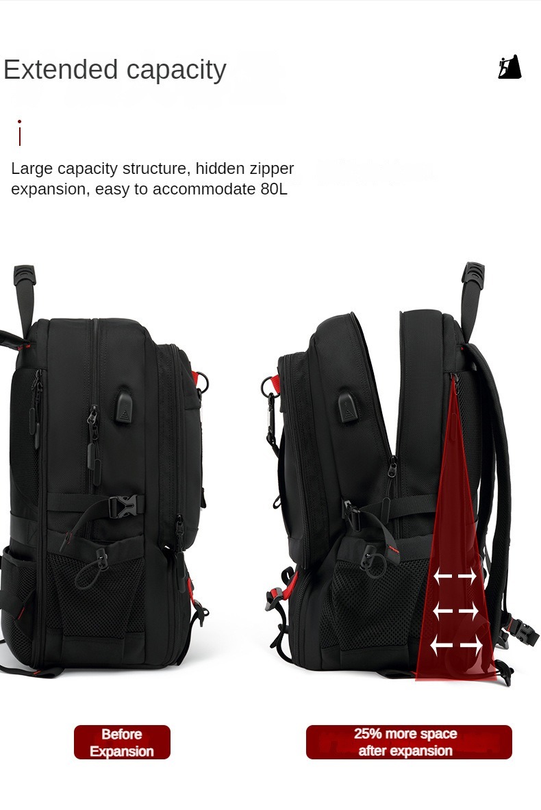 MY available 50L/60L/80L Travel bagpack Expandable waterproof fits 16/ ...