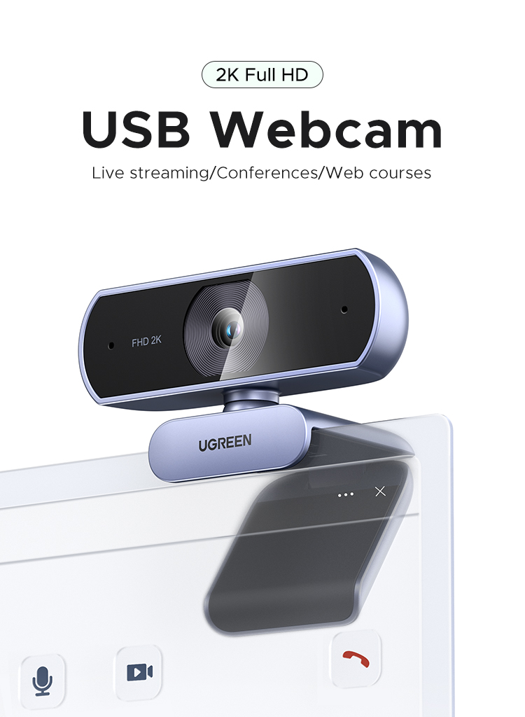 UGREEN Webcam with Microphone Computer USB External Camera 1080P 30FPS ...