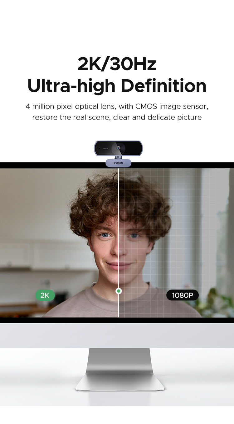 UGREEN Webcam with Microphone Computer USB External Camera 1080P 30FPS ...