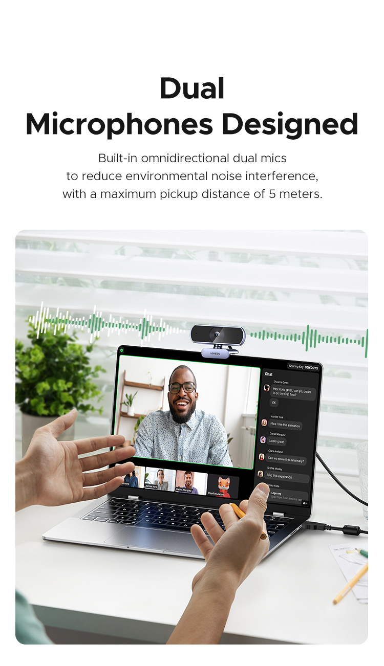 UGREEN Webcam with Microphone Computer USB External Camera 1080P 30FPS ...