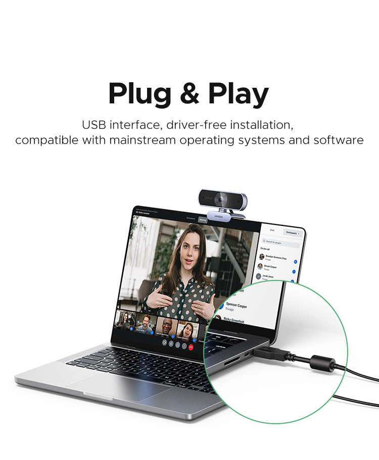 UGREEN Webcam with Microphone Computer USB External Camera 1080P 30FPS ...