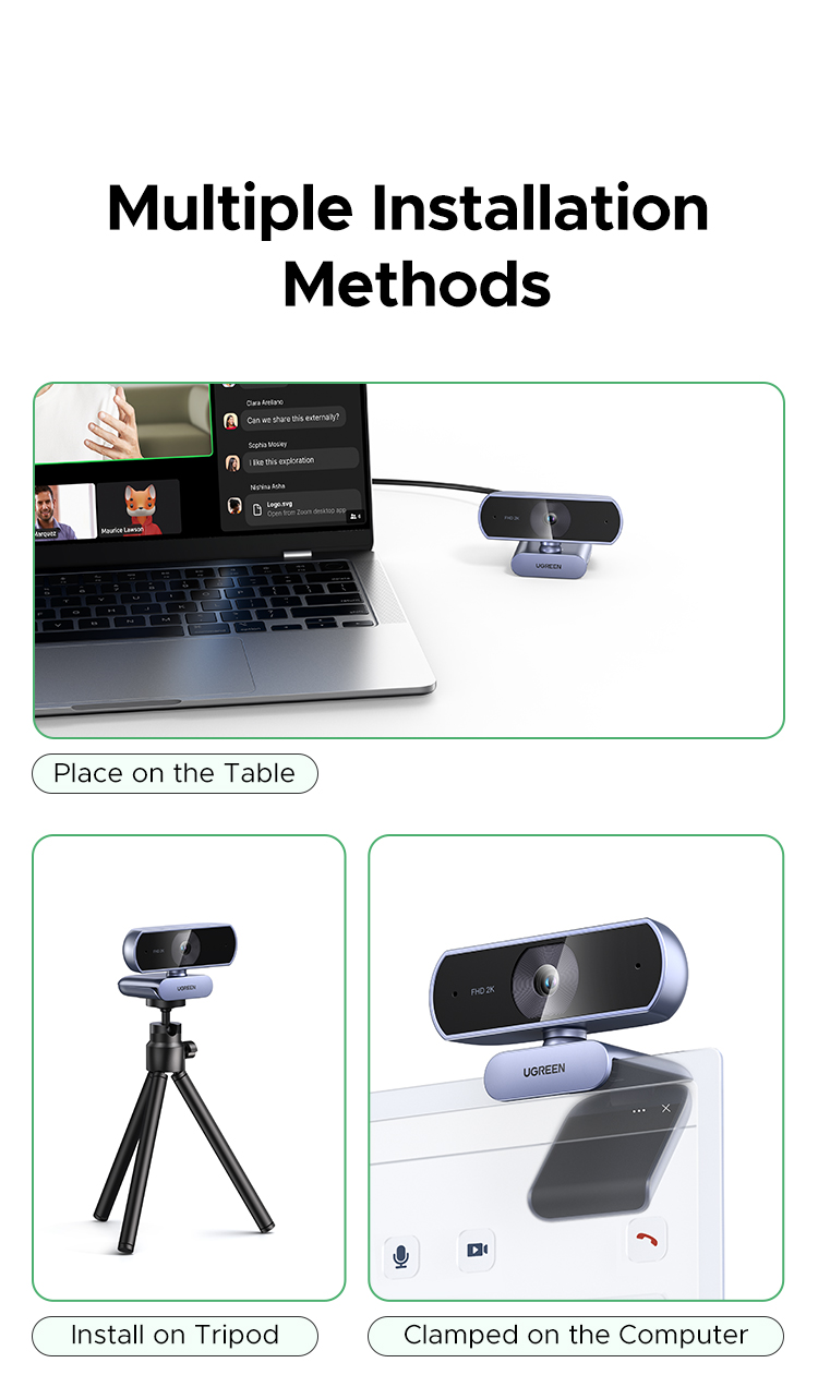 UGREEN Webcam with Microphone Computer USB External Camera 1080P 30FPS ...