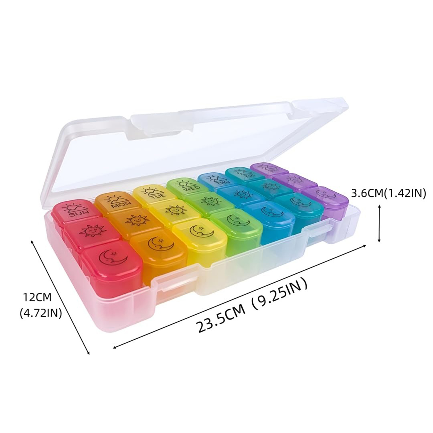 Pill Organizer Storage Box 3 Times a Day 7 Day Easy to Carry Pill Case ...