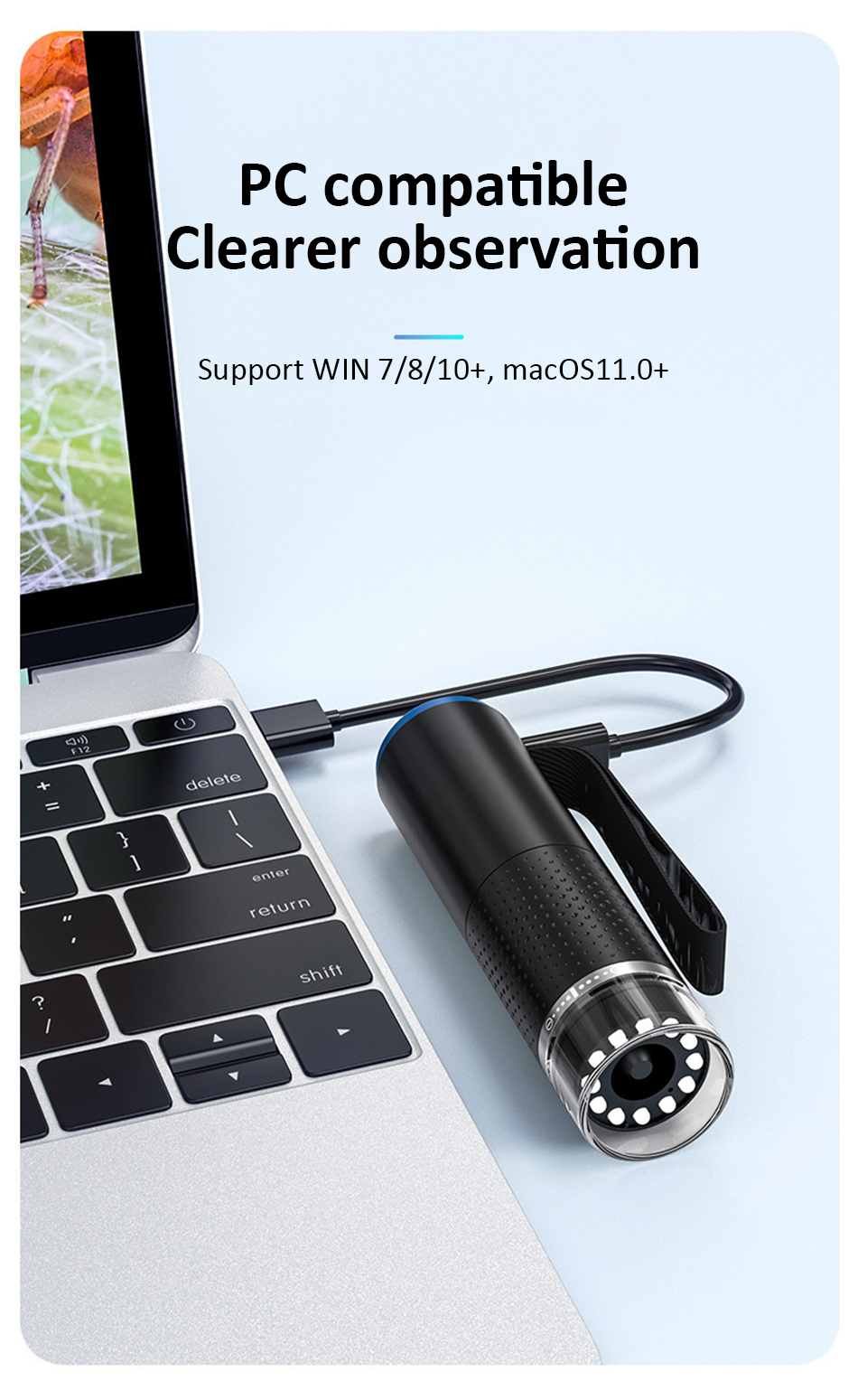 Portable WiFi Digital Microscope 50X-1000X 2MP USB Wireless Electronic ...