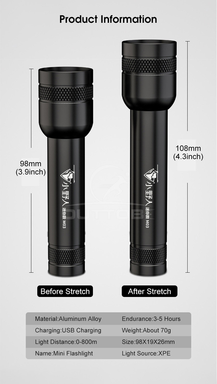 Outtobe Mini Flashlight LED Torch Light Zoomable Outdoor Flashlight ... Outtobe Mini Flashlight LED Torch Light Zoomable Outdoor Flashlight ...