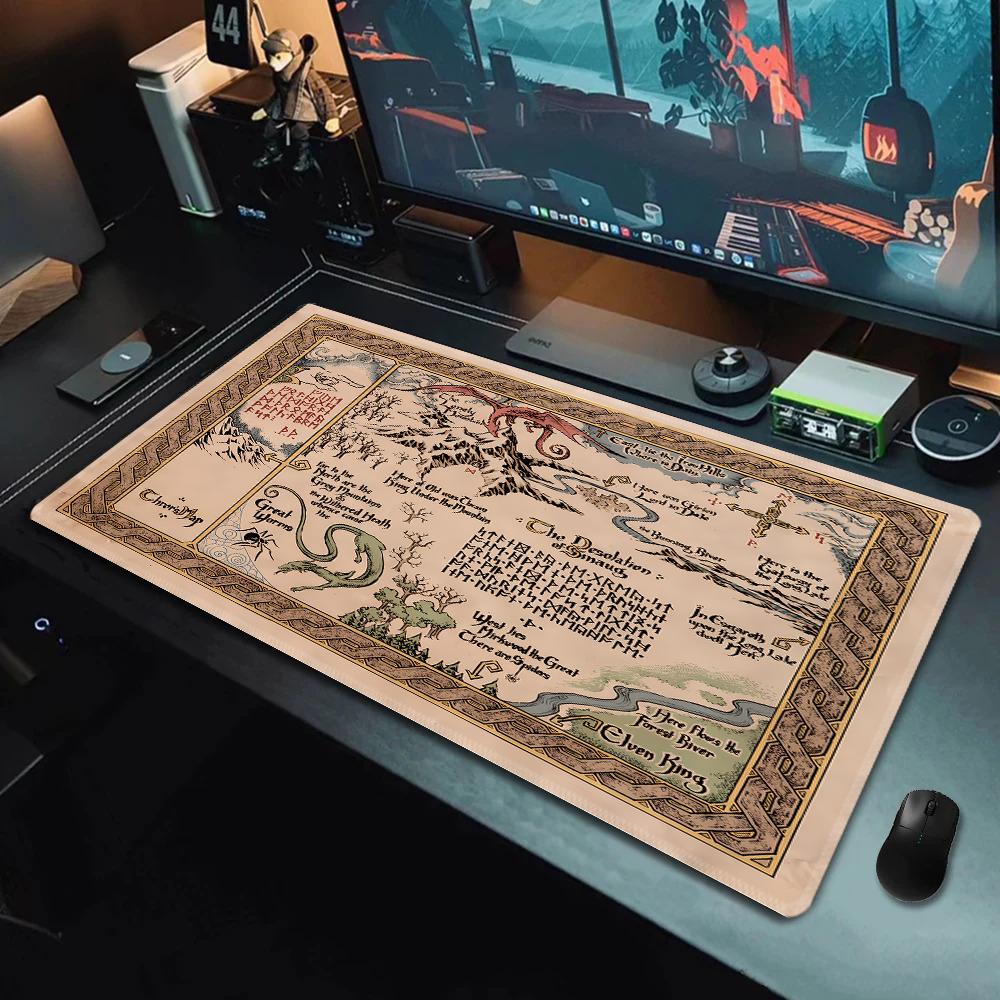 Mouse Pad Gaming Desk Mat Lord of the Rings Hobbit Map Design ...