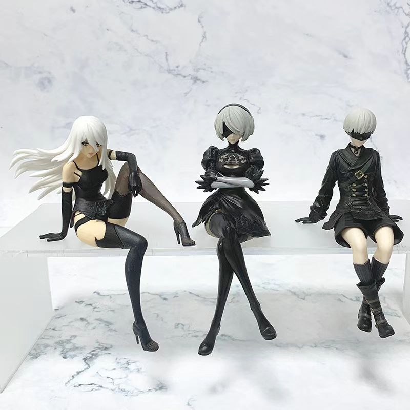 Game NieR:Automata figure 2B A2 sitting posture pvc model toys gift ...