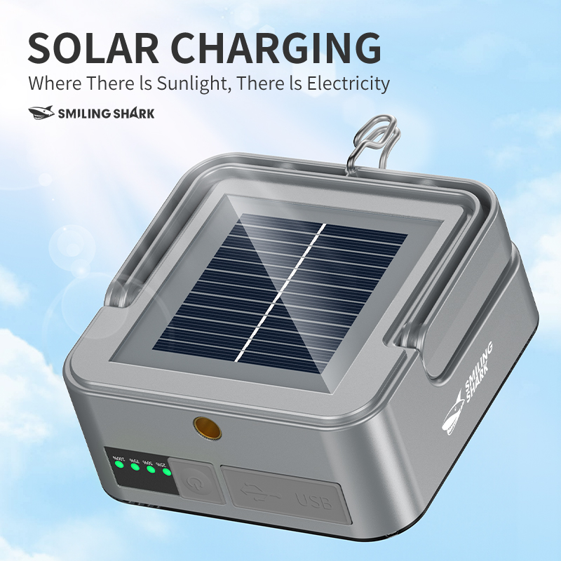 SMILING SHARK Solar Work Light with Magnet Portable Floodlight Type-c ...