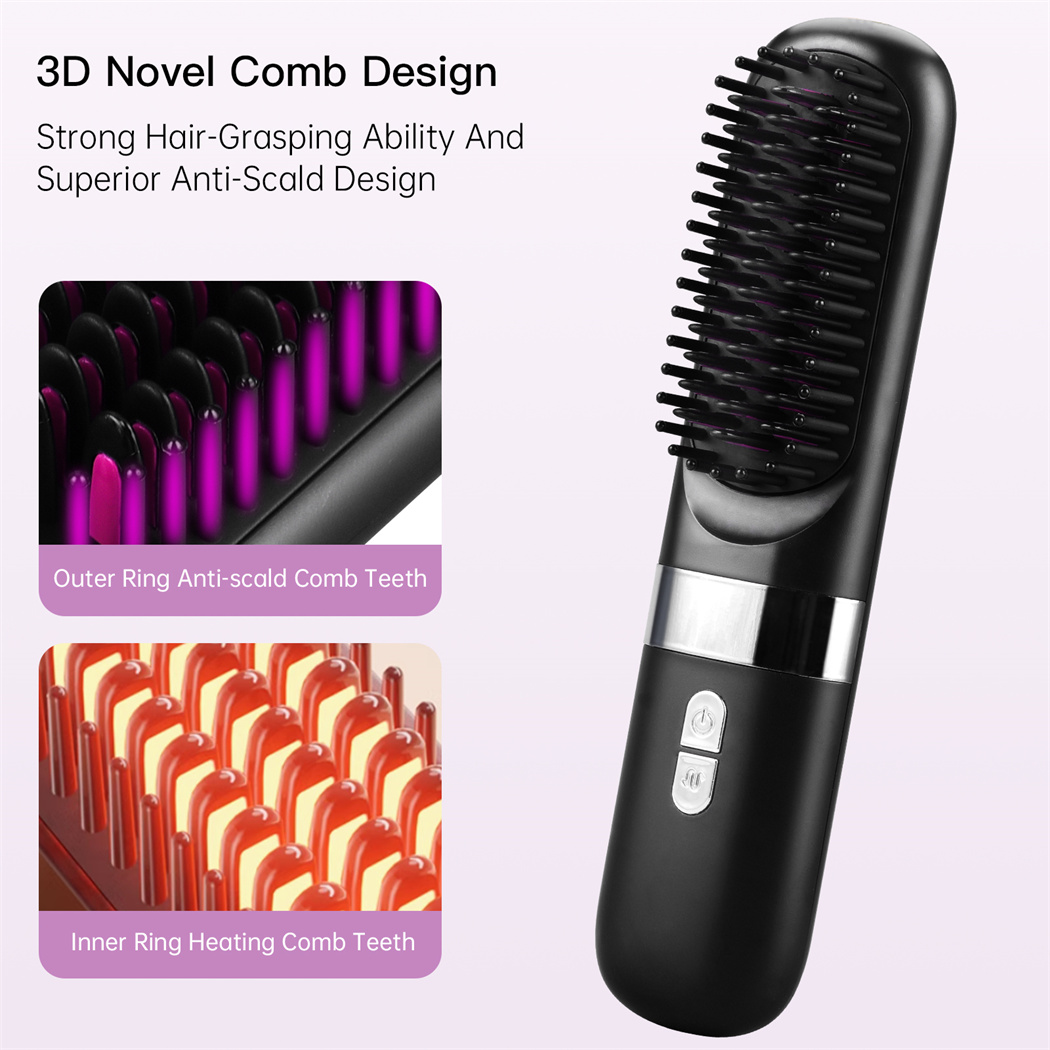 CkeyiN Straightener Comb Wireless Electric lonic Hair Women Electric ...