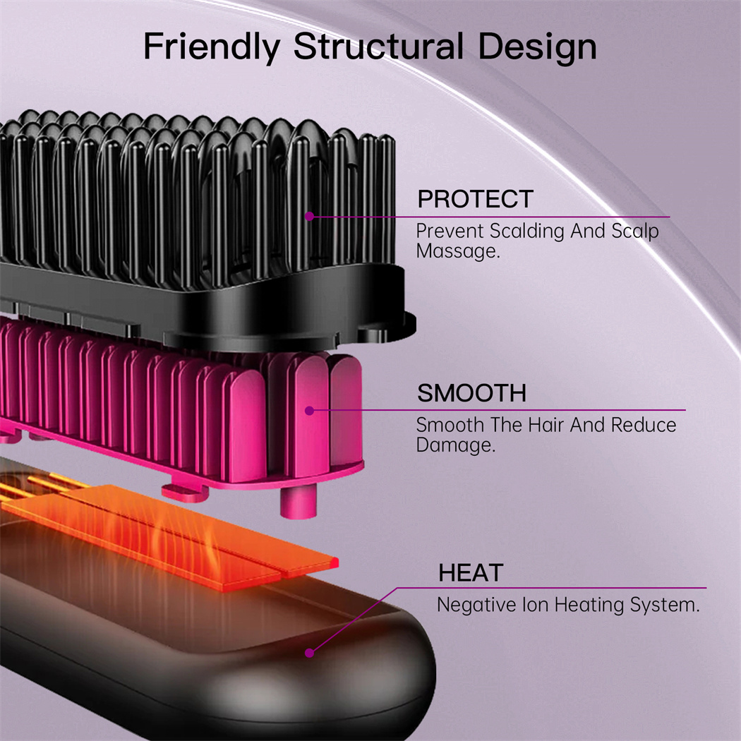 CkeyiN Straightener Comb Wireless Electric lonic Hair Women Electric ...