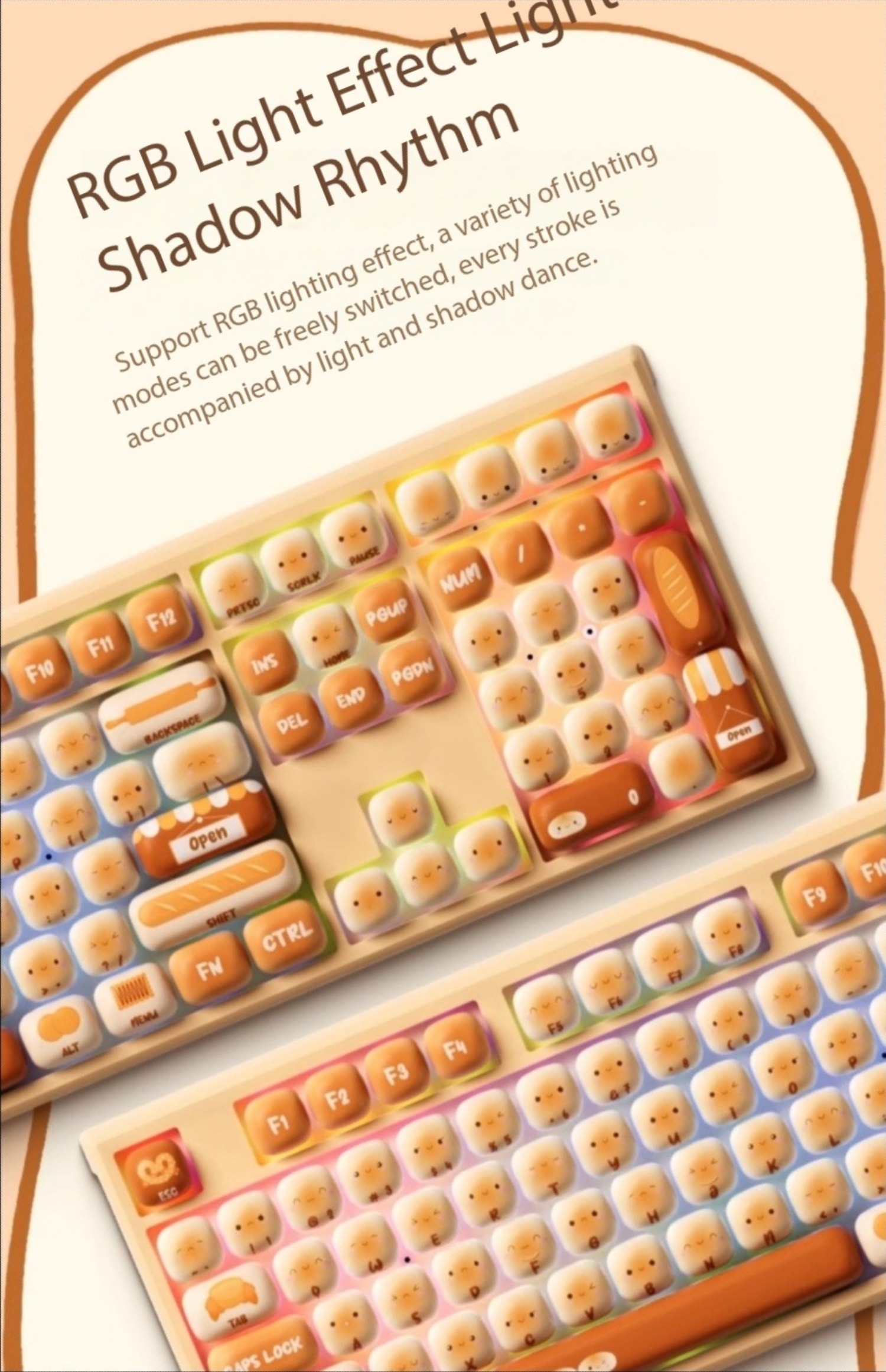 Akko x MonsGeek MG108B Bun Wonderland Multi-modes Mechanical Keyboard ...