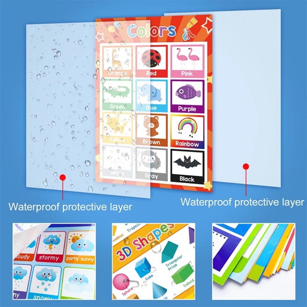 【COD】10/16pcsEducational Posters English Classified Words Children's ...