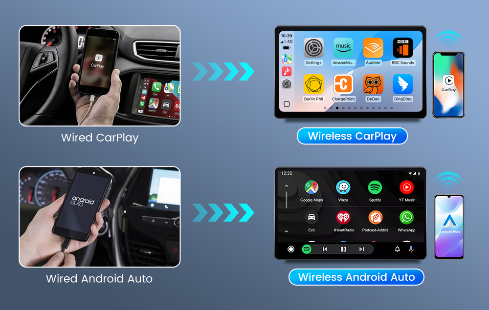 CarlinKit MINI SE Pro 2-in-1 Wireless CarPlay Wireless Android Auto ...