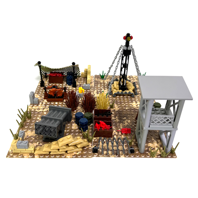 WW2 Military Sentry Soldier Figures Fence Camp Tent Signal Tower ...