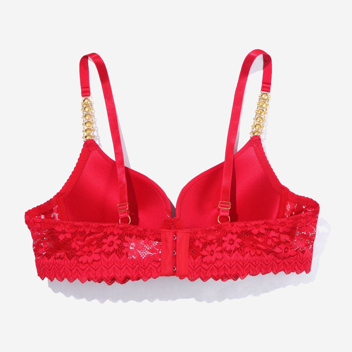 PLUSGALPRET Woman Bra Push Up Shine Bra With Rhinestone And Metallic ...