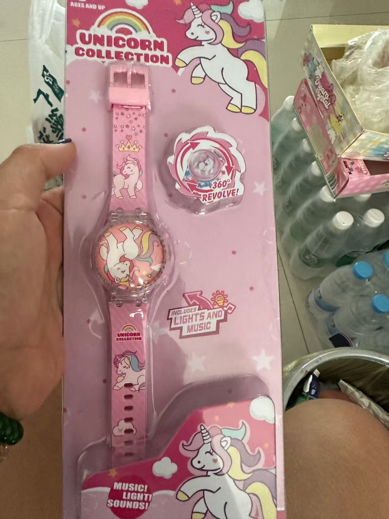Pink Unicorn LED Watch for Kids Girls Rotating Music Cartoon Watches ...