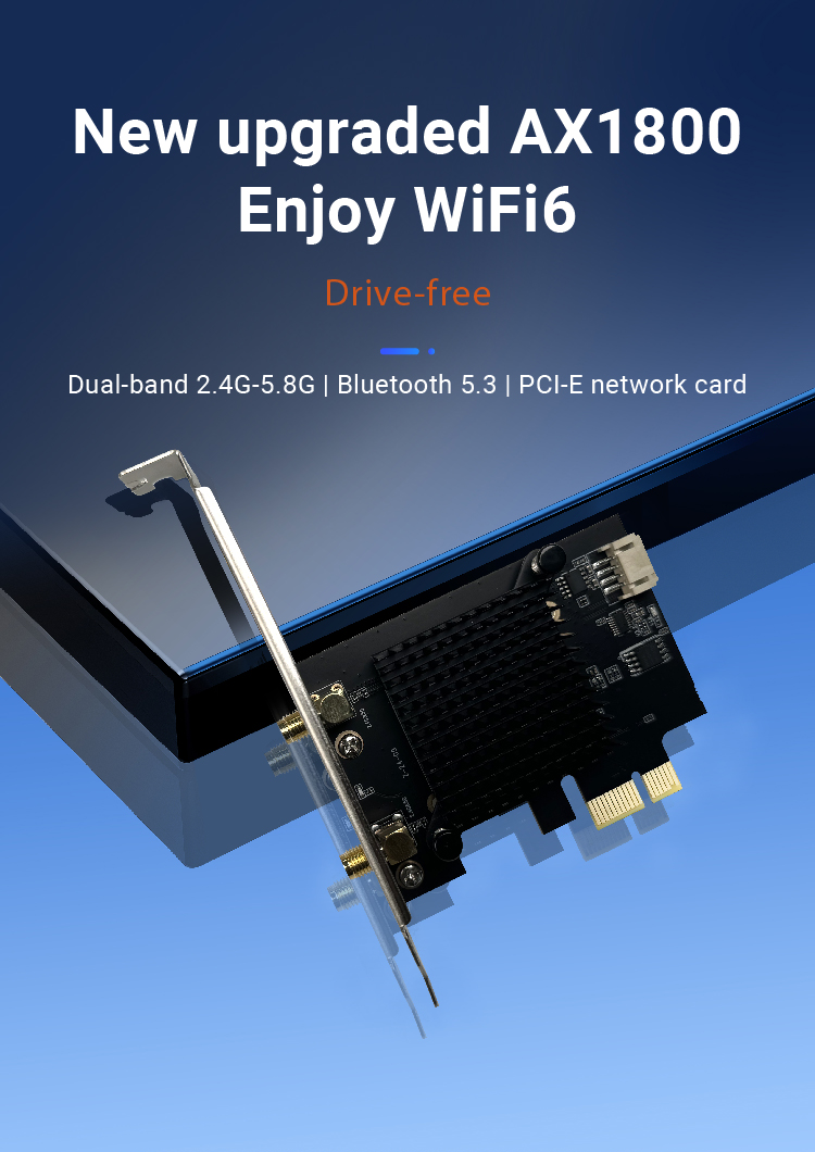 WiFi6E Intel AX1800 Bluetooth 5.4 Dual Band 2.4G/5.8GHz WiFi Card 802. ...