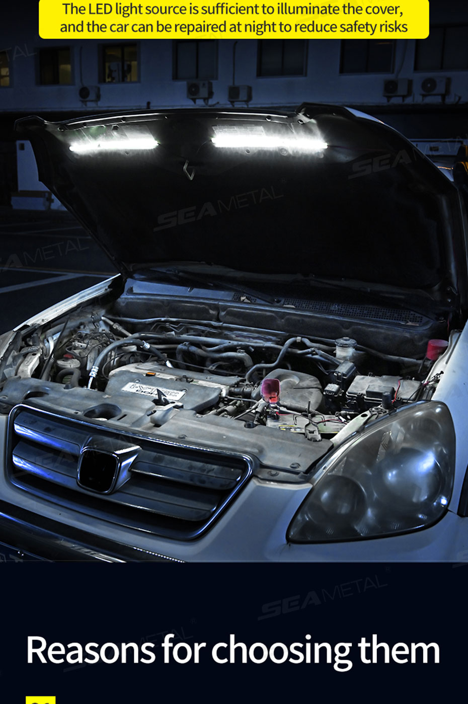 SEAMETAL Car Under Hood LED Light Bar Engine Work Inspection Repair ...